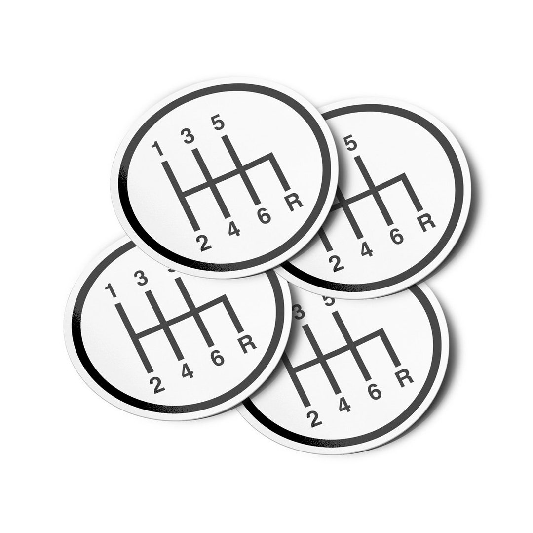 Manual Transmission Gear Stick Shift Pattern Vinyl Bumper Sticker ...