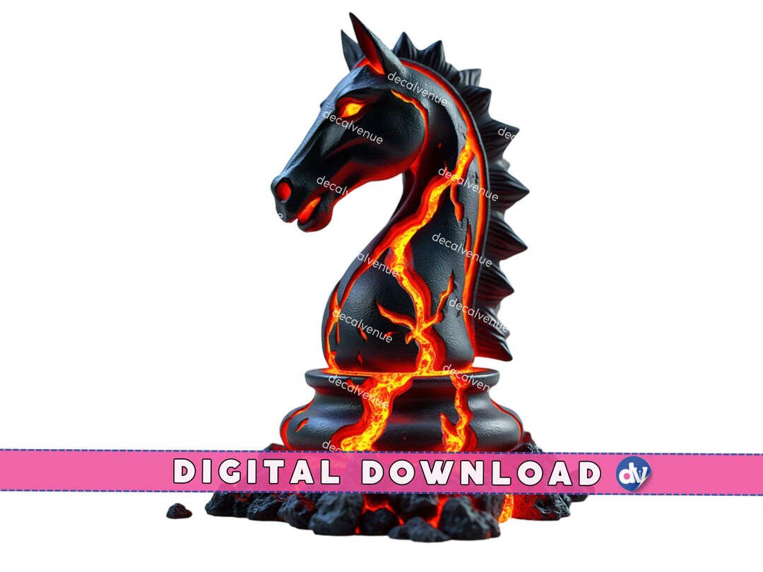 Molten Lava Chess Knight PNG Digital Download Clipart Printable Art Dtg ...