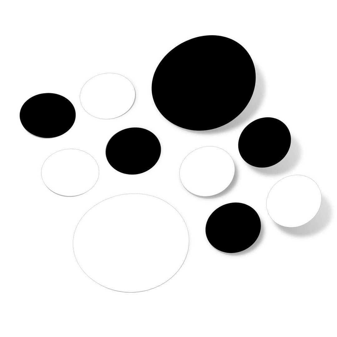 Black / White Vinyl Polka Dot Wall Decals Circles Stickers (peel ...