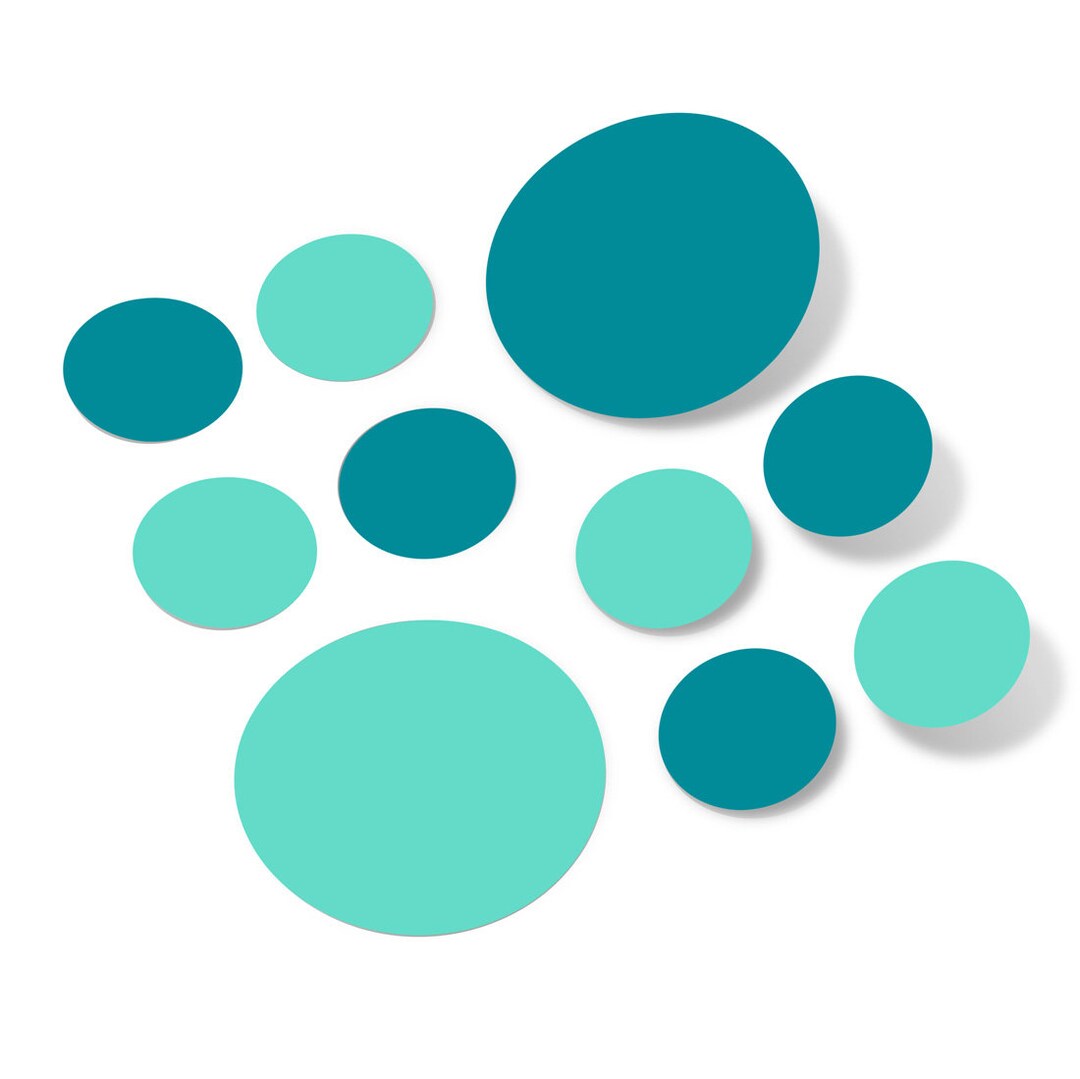 Turquoise & Mint Green Polka Dot Wall Decals: Vinyl Circle Stickers - Etsy