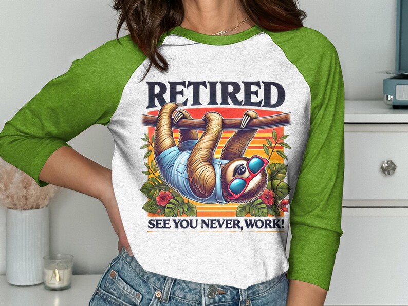 Retired Sloth Clipart PNG – Retro Retirement Design (digital Download ...