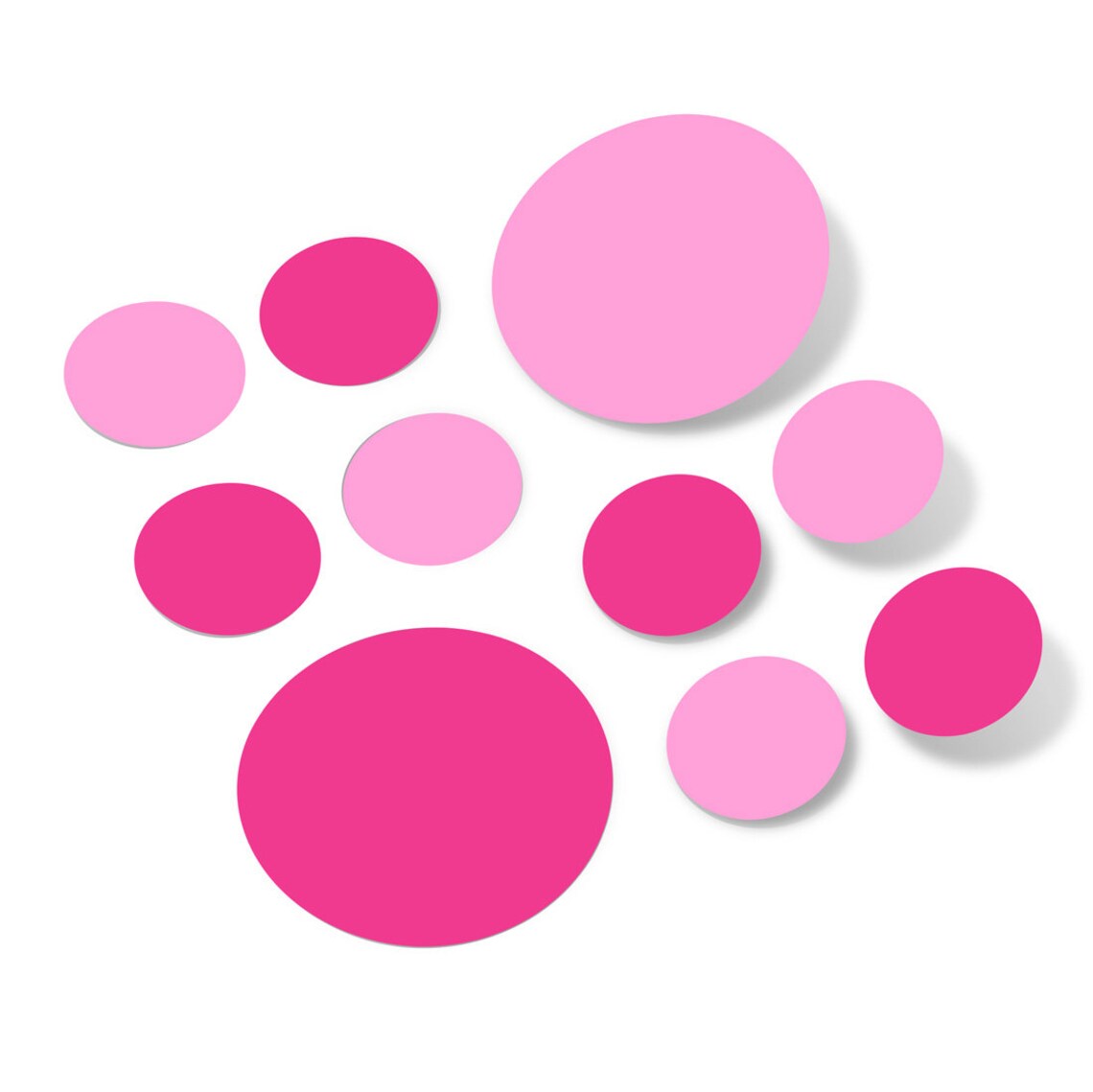 Hot Pink / Pink Vinyl Polka Dot Wall Decals Circles Stickers - Etsy