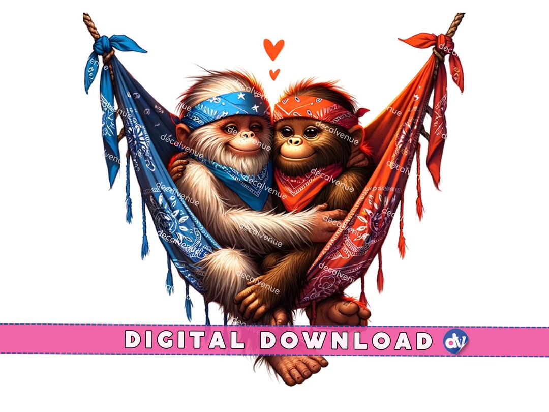 Cute Sasquatch in Bandana Hammock PNG Digital Download Clipart ...