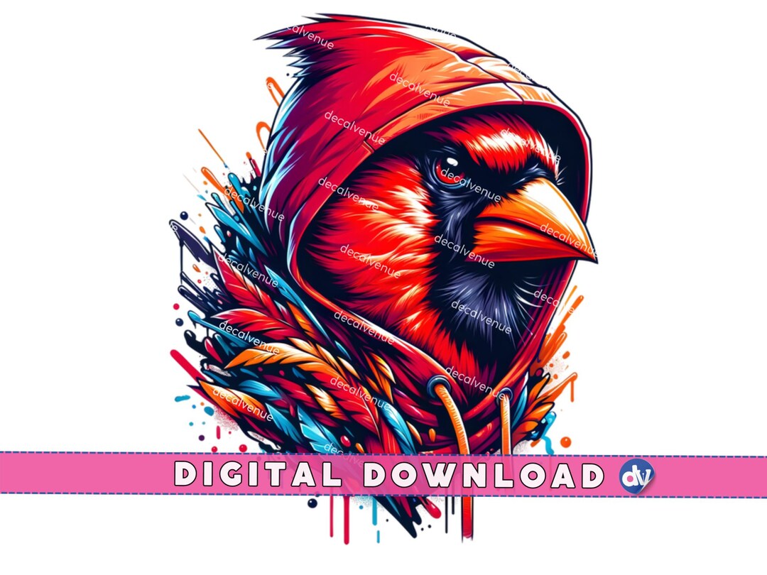 Cardinal Bird Hoodie Clipart – Urban PNG, Sublimation Design (digital ...