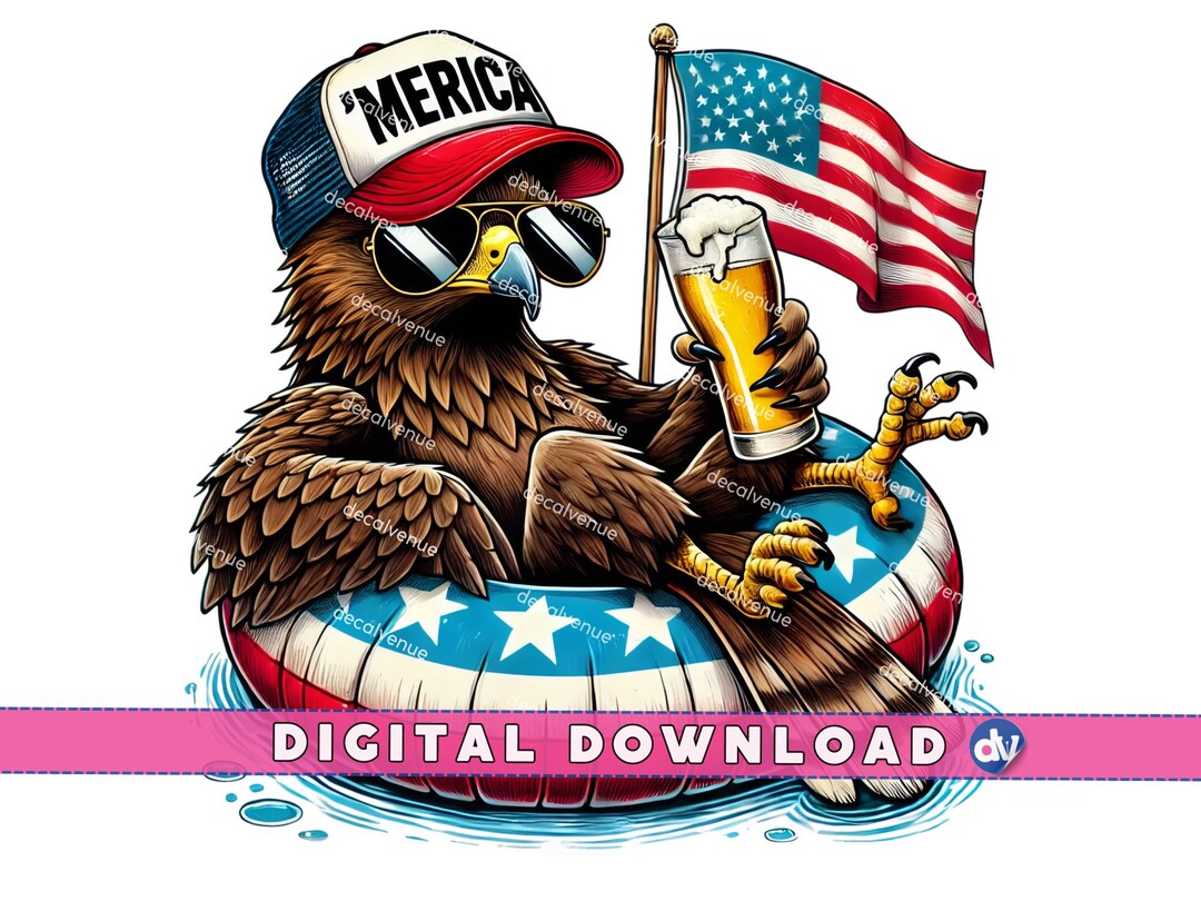 Hawk American Flag Float Merica PNG Digital Download Clipart ...