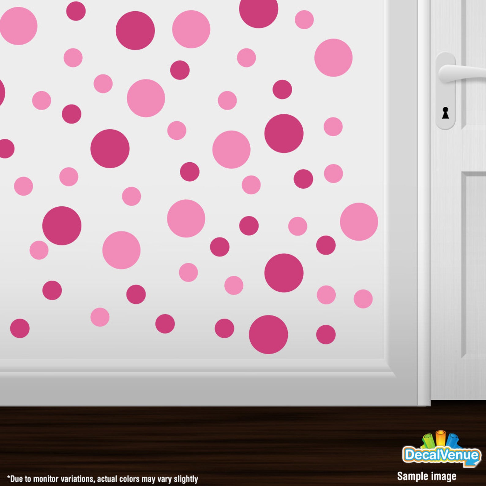 Hot Pink / Pink Vinyl Polka Dot Wall Decals Circles Stickers - Etsy