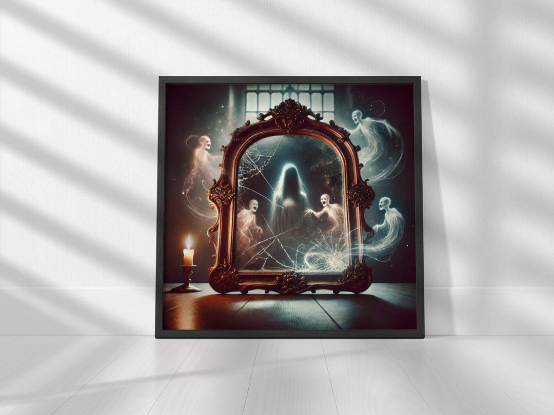 Cursed Mirror - Reflections of Ghostly Figures Printable Art Digital ...