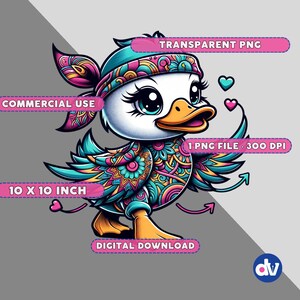 Psychedelic Duck Art: Colorful PNG Illustration (digital Download) - Etsy