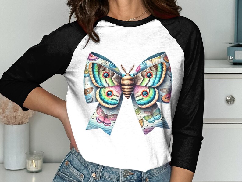 Moth Bow Clipart – Printable Coquette Sublimation Design (digital ...