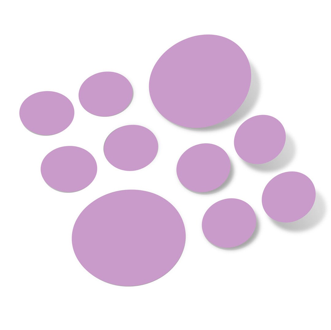 Lilac Vinyl Polka Dot Wall Decals Circles Stickers peel & Stick Decal ...