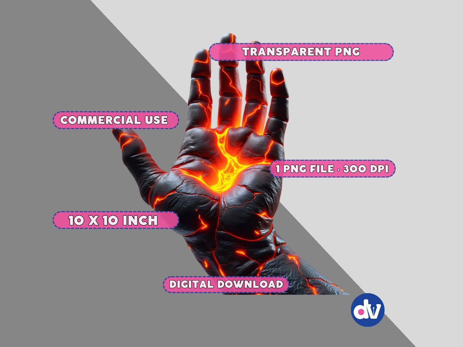 Molten Lava Human Hand PNG Digital Download Clipart Printable Art Dtg ...