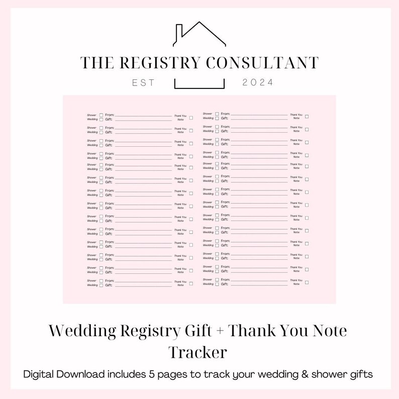 Wedding Gift & Thank You Note Tracker - Etsy