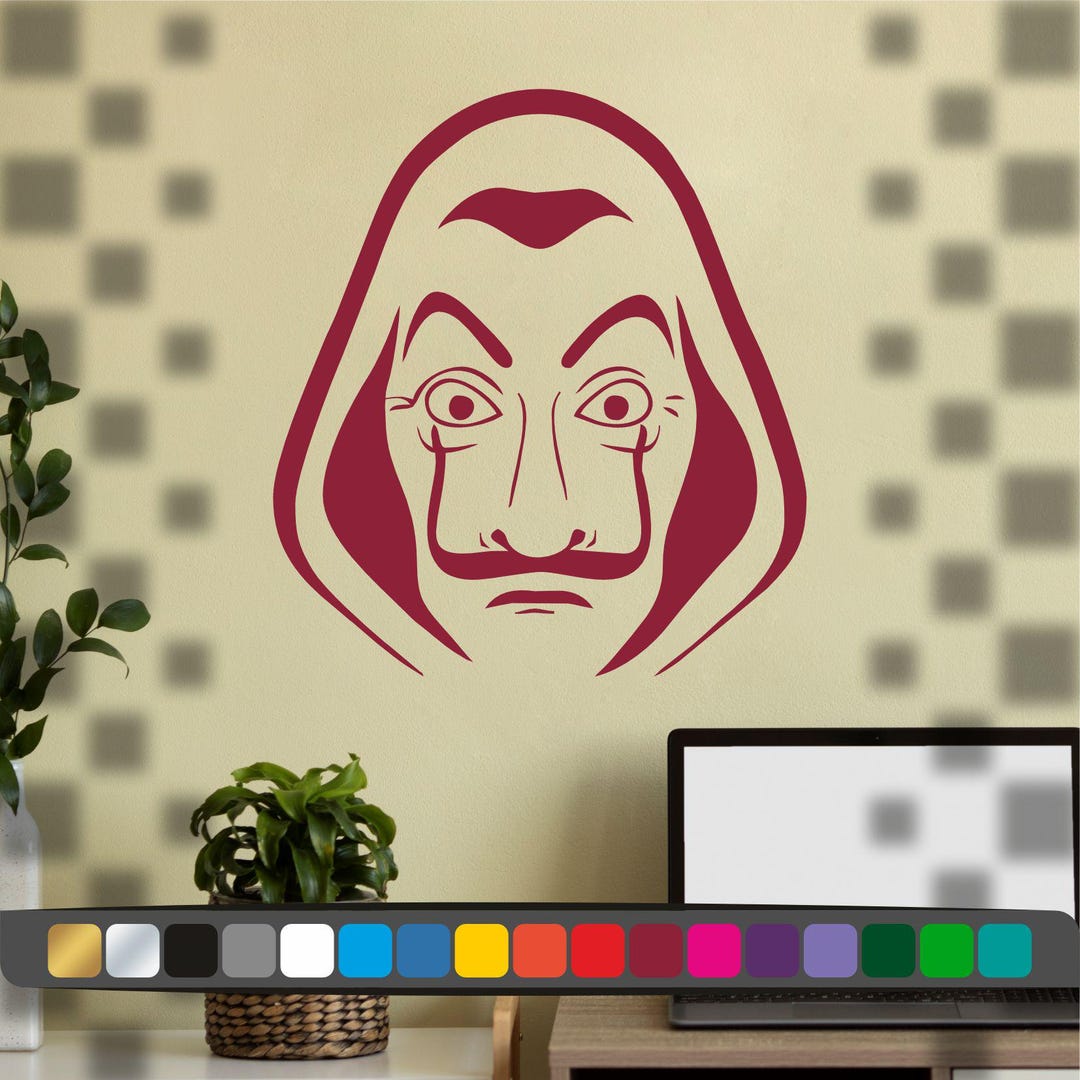 Salvador Dali Mask Stickers for Interior and Exterior, Salvador Dali ...