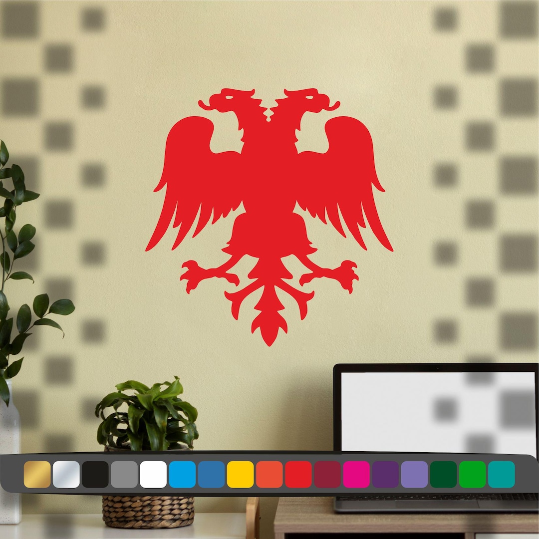 Albanian Eagle Sticker, Albania Sticker for Cars and Walls, Wall and ...