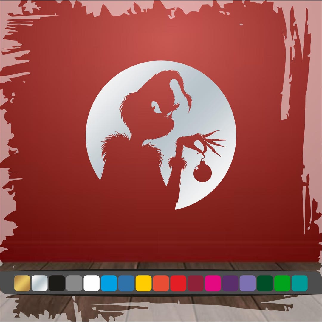 Grinch Christmas Stickers for Windows and Walls, Adhesive Vinyl ...