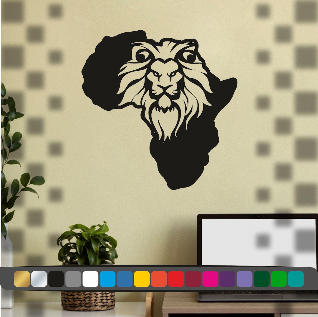 Africa Map Sticker, Africa Map Stickers, Car Sticker, Wall Sticker ...