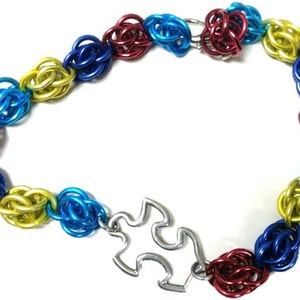 Autism Awareness Puzzle Chainmaille Bracelet - Etsy