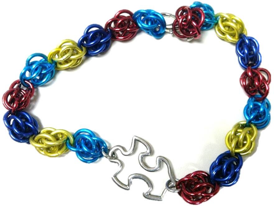 Autism Awareness Puzzle Chainmaille Bracelet | Etsy