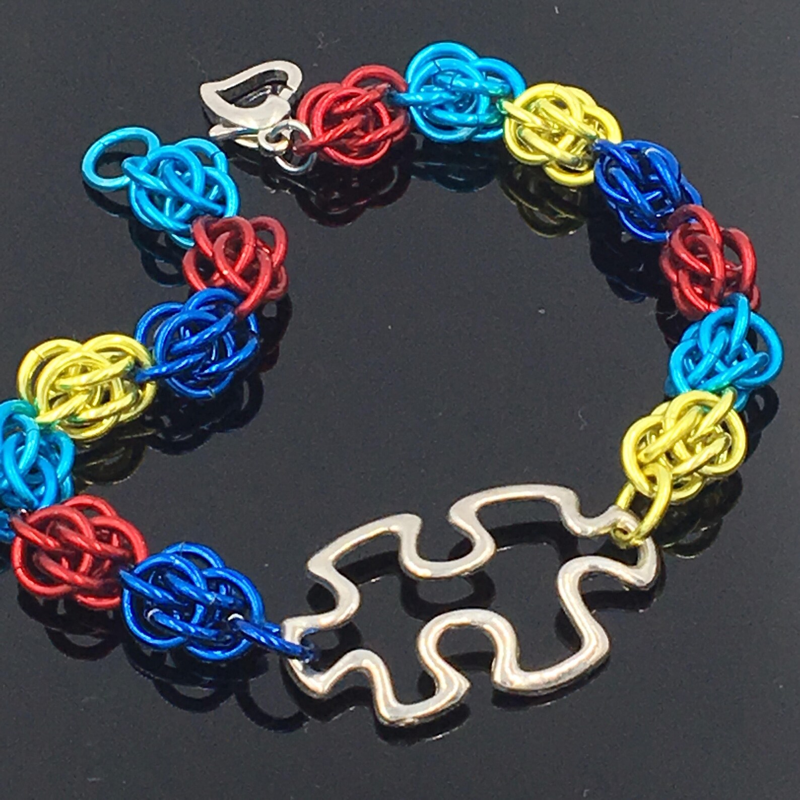 Autism Awareness Puzzle Chainmaille Bracelet | Etsy