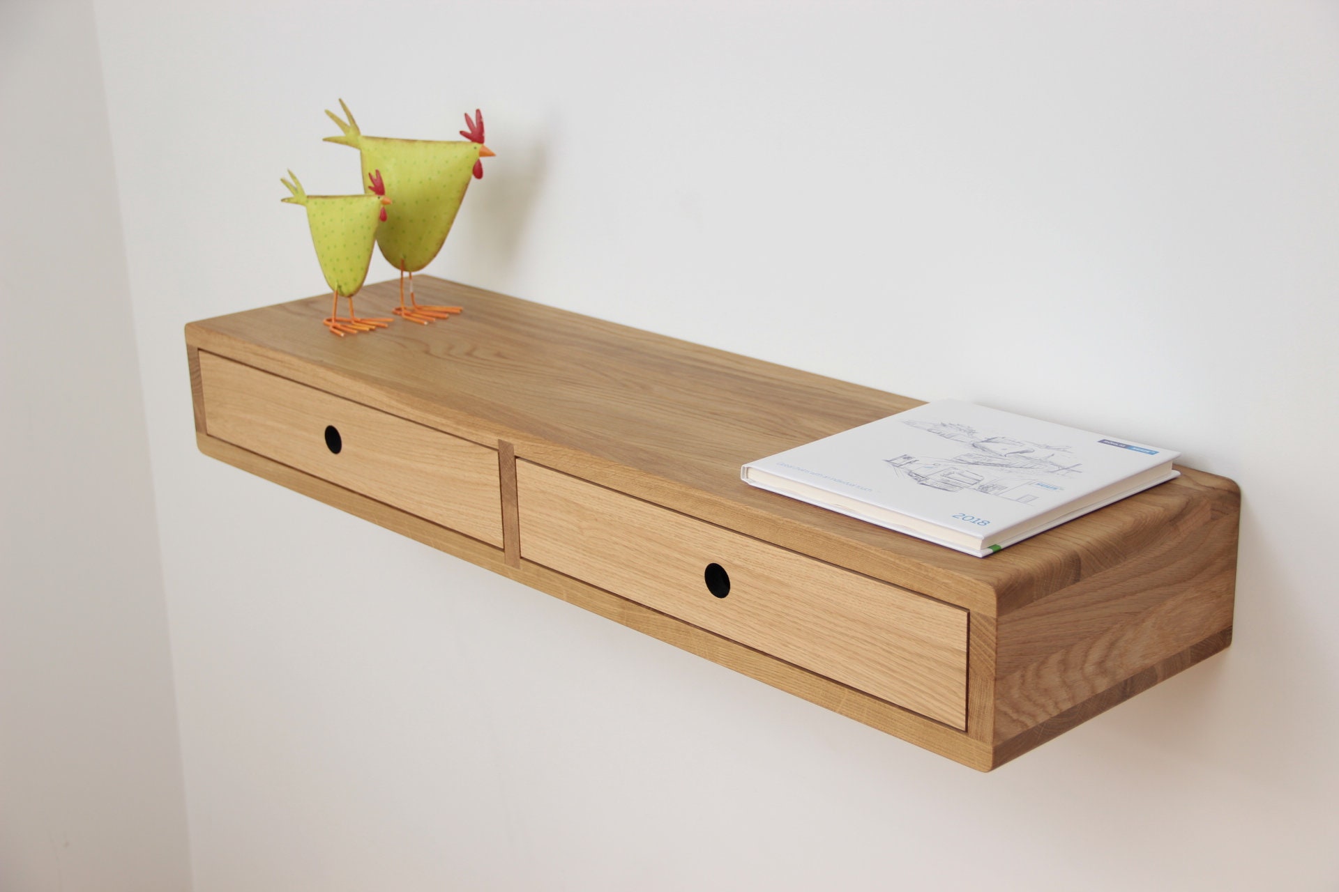 Floating Console Table With Two Drawers, Entryway Organizer Table,wall ...