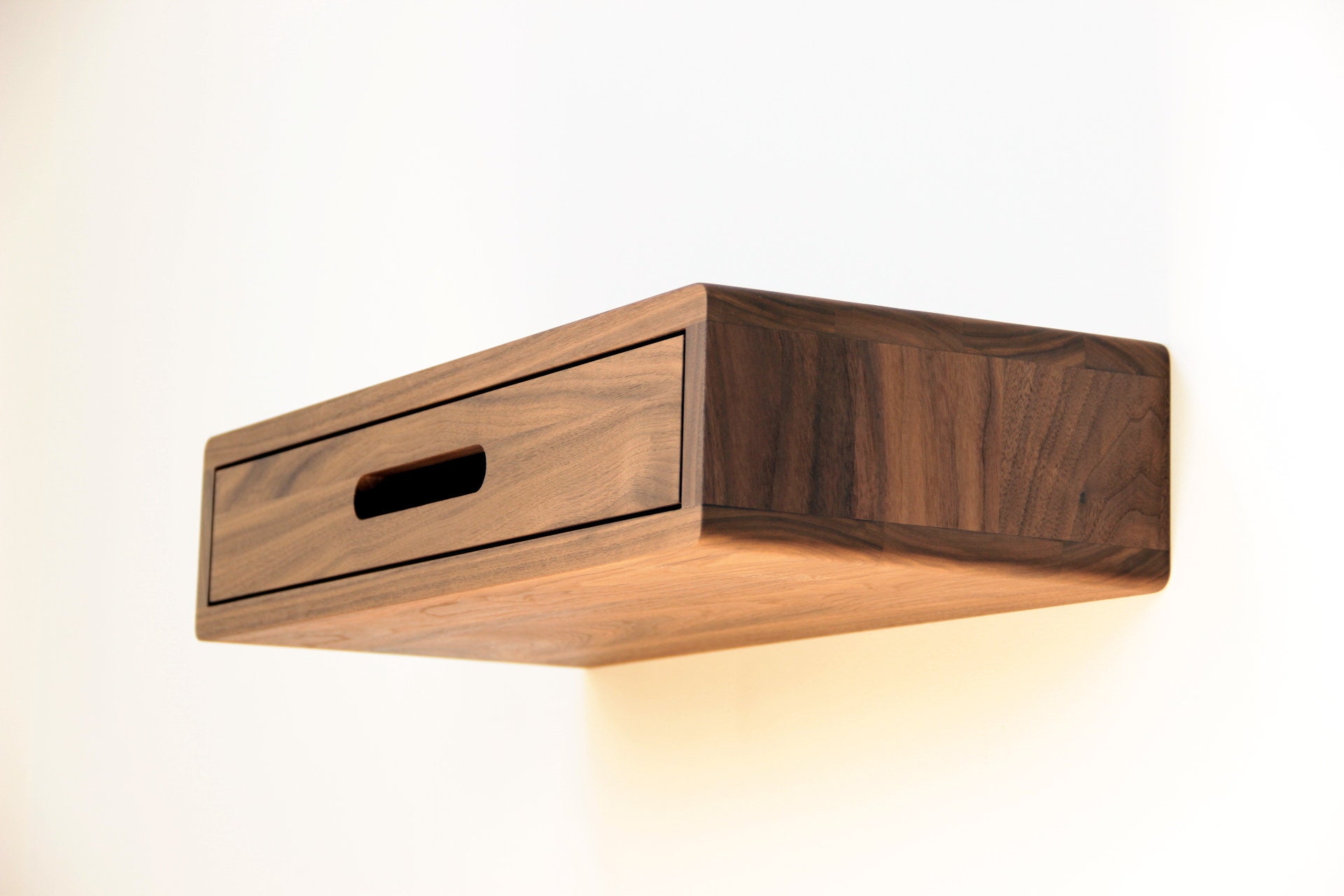 Solid American Walnut Floating Console Table With Drawer - Etsy