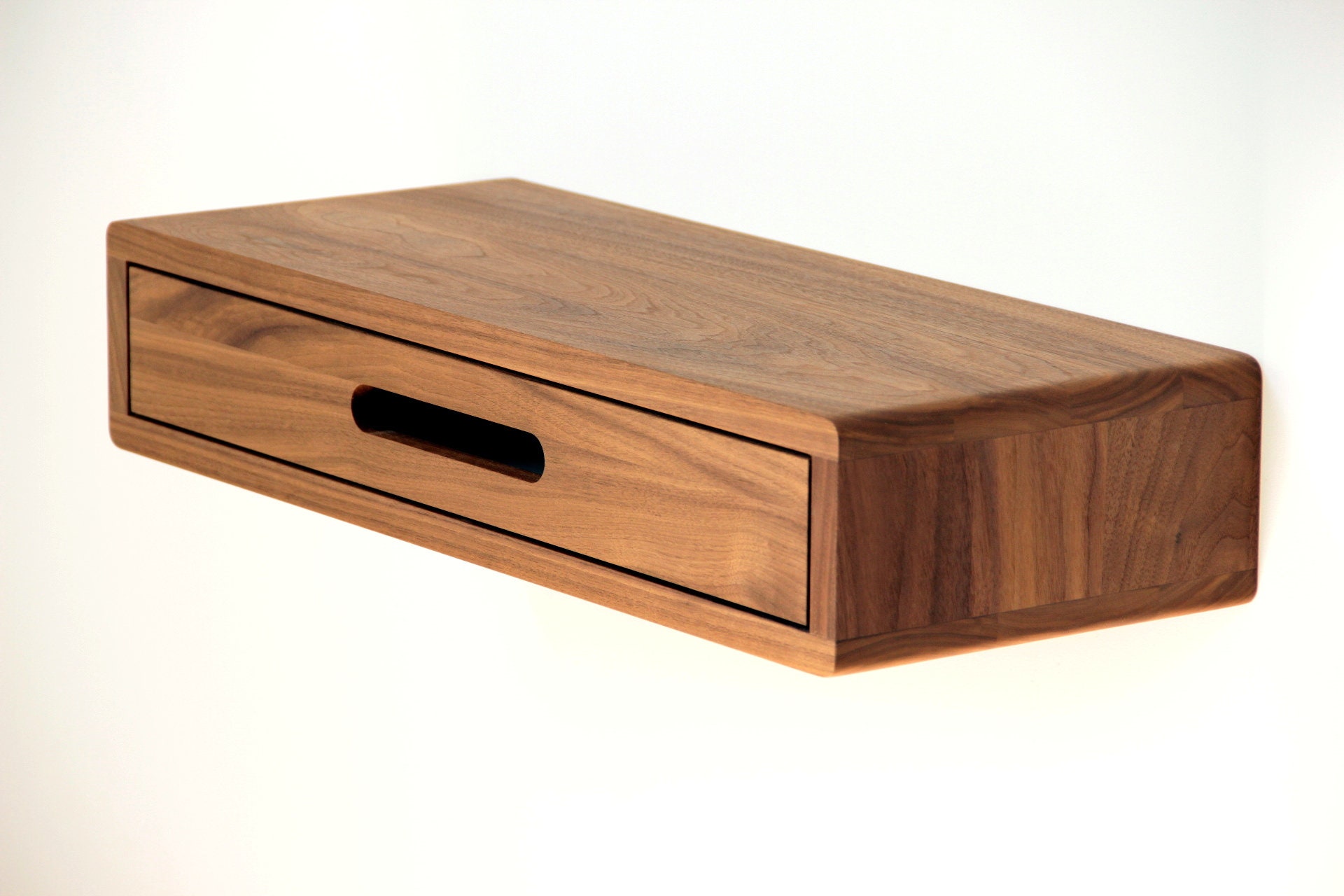 Solid American Walnut Floating Console Table With Drawer - Etsy