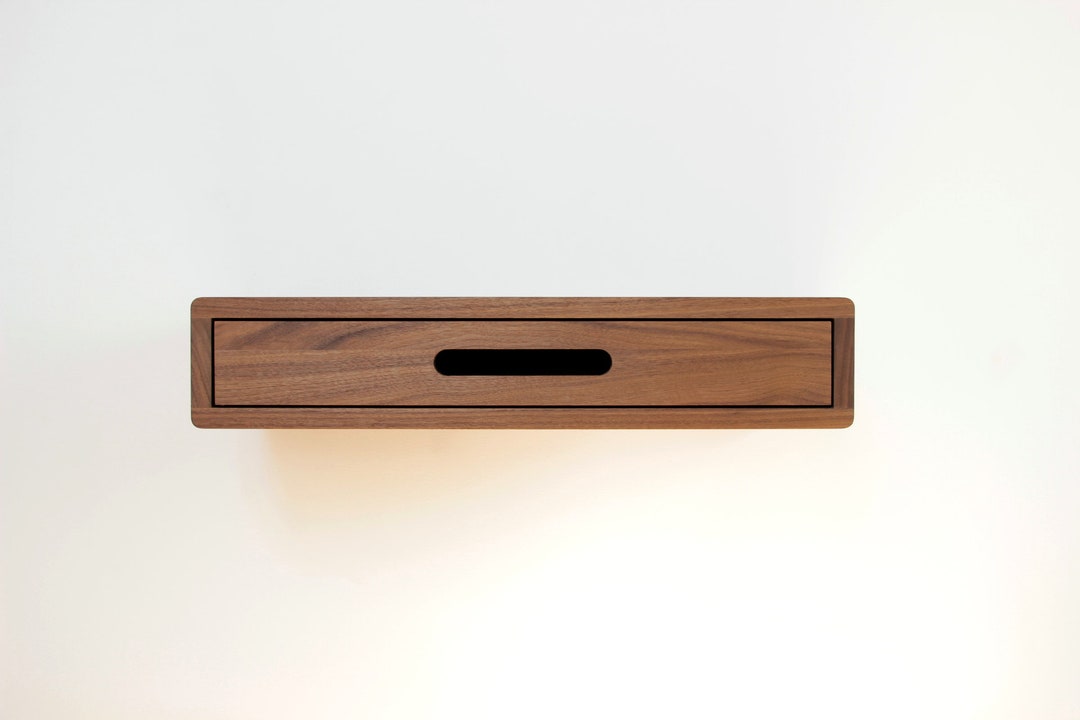 Solid American Walnut Floating Console Table With Drawer - Etsy