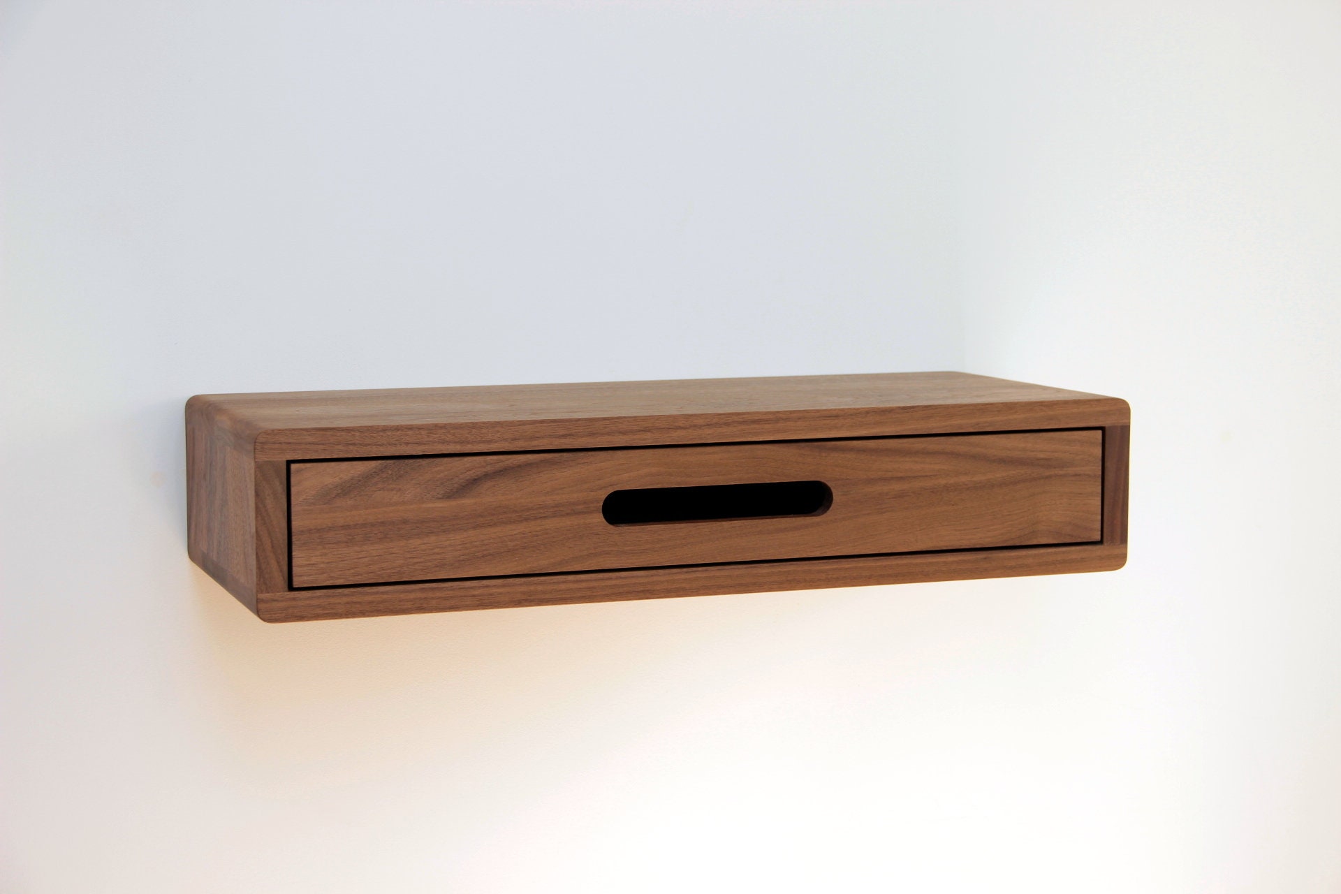 Solid American Walnut Floating Console Table With Drawer - Etsy