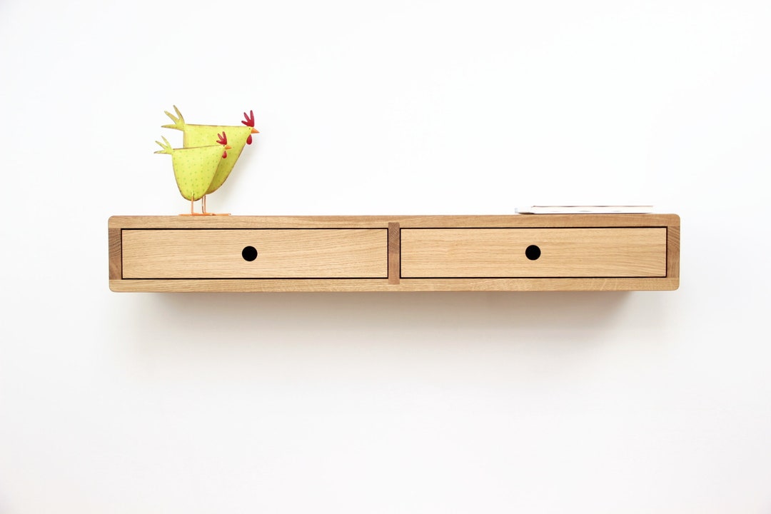 Floating Console Table With Two Drawers, Entryway Organizer Table,wall ...