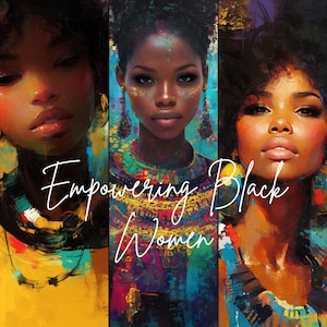Empowering Black Women Abstract Art Collection | 20 Pngs | Bold and ...