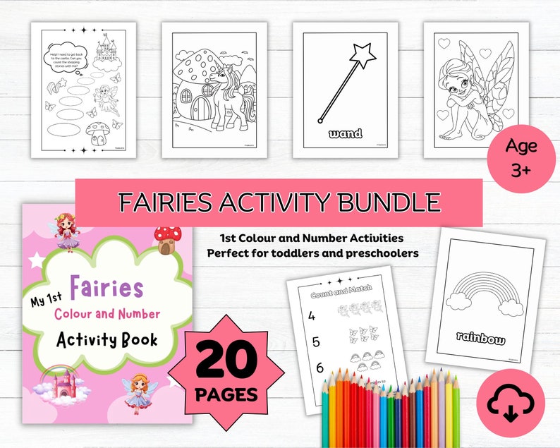 Fairy Themed Simple Colouring and Early Number Counting Skills ...