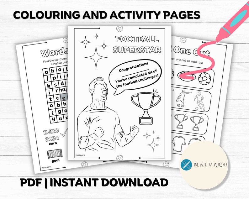 Euro 2024 Football Themed Kids Colouring and Educational Activities PDF ...