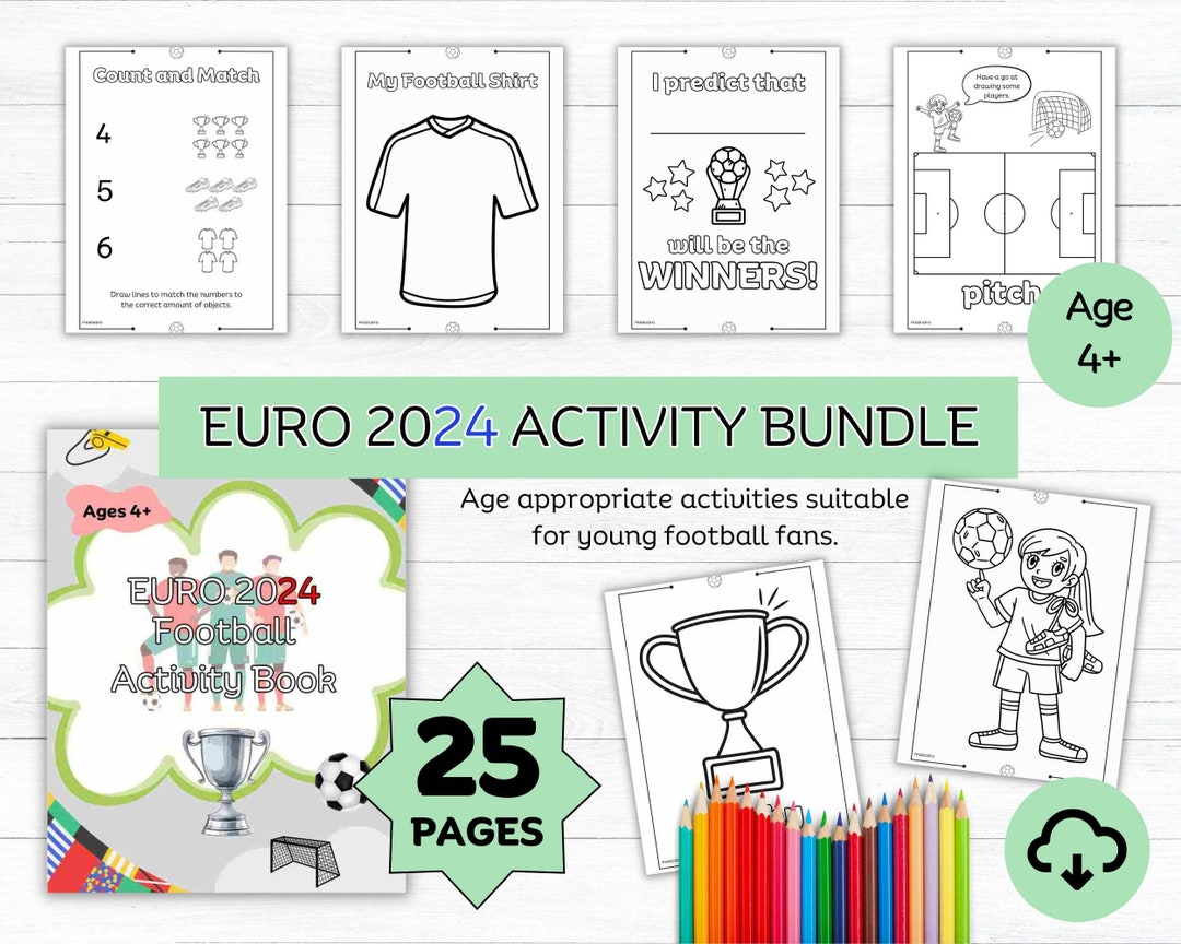 Euro 2024 Football Themed Kids Colouring and Educational Activities PDF ...