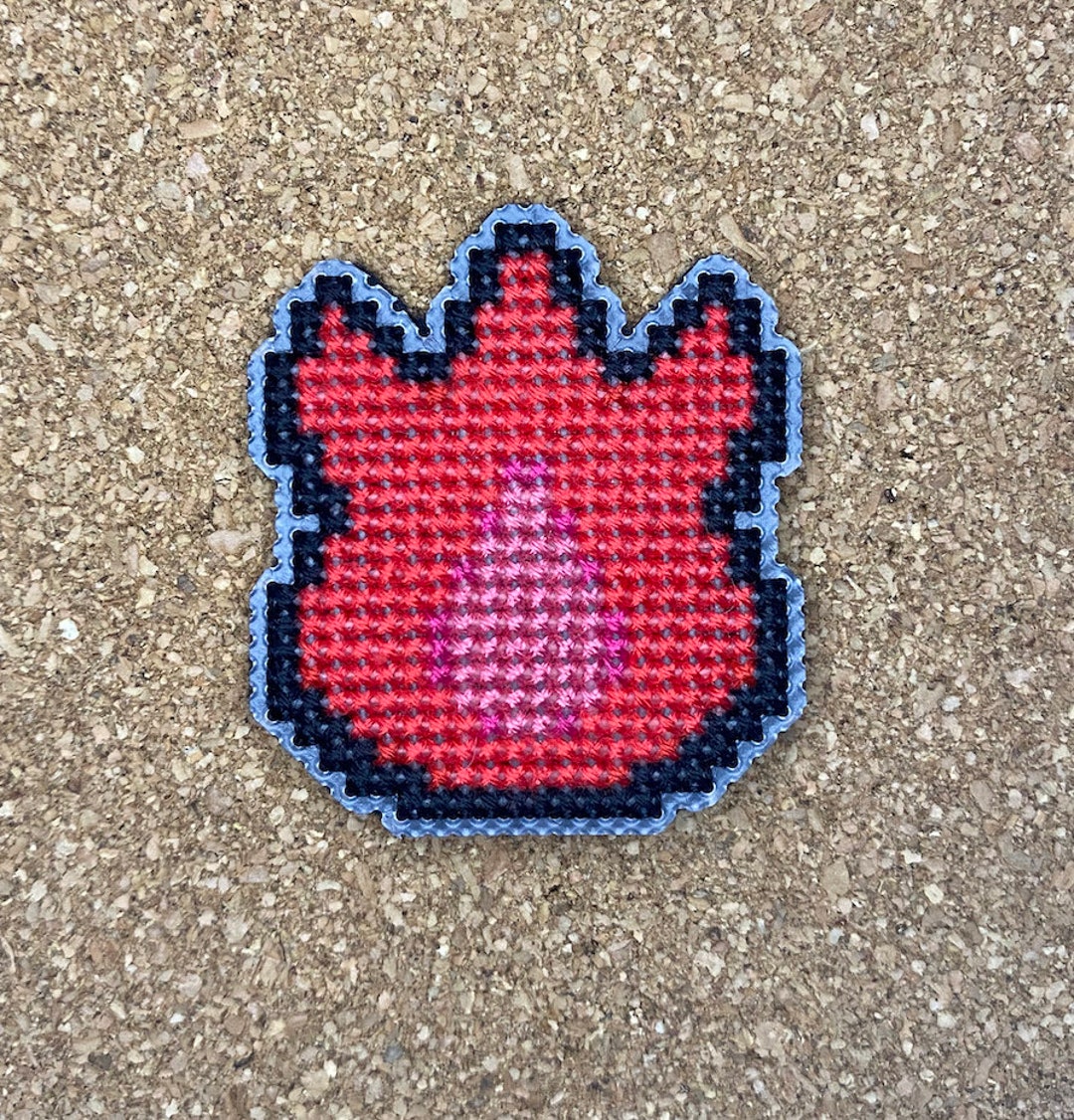 Pokémon Volcano Badge Cross Stitch Pin - Etsy