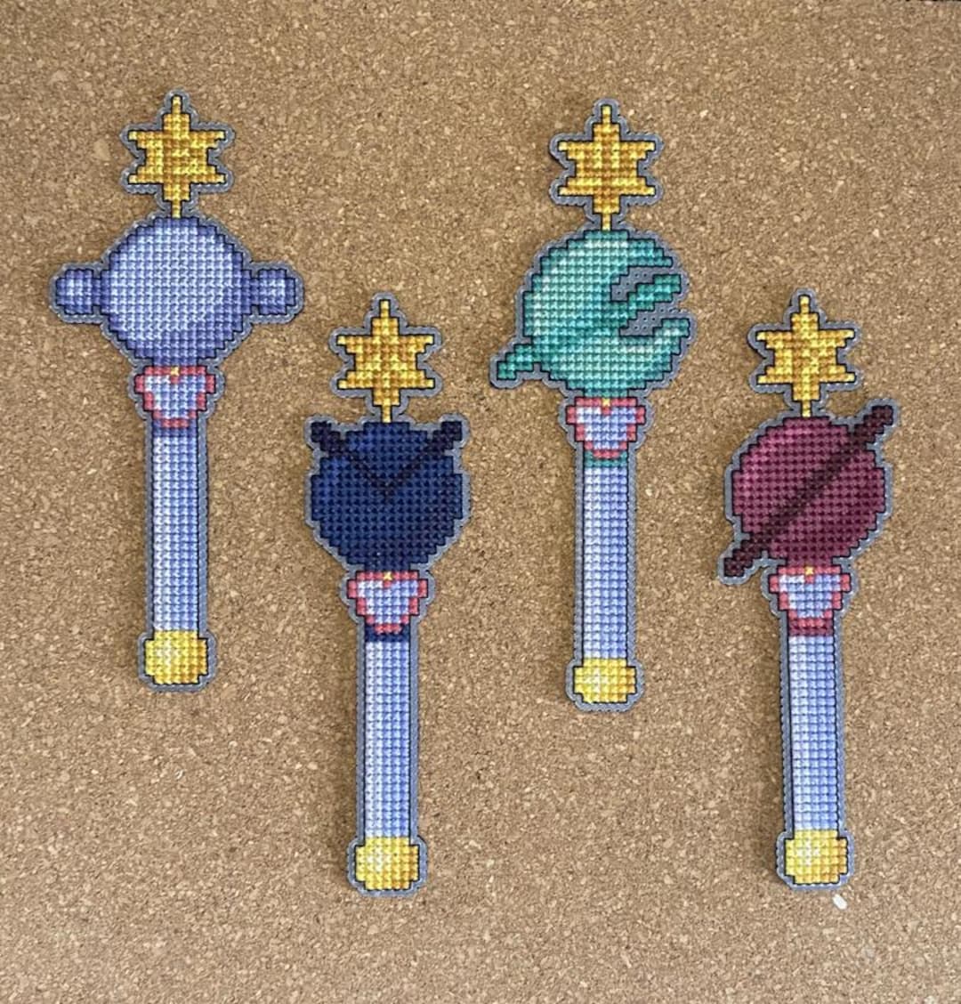 Sailor Moon - Outer Sailor Lip Rods Cross-stitch Pins Set - Etsy