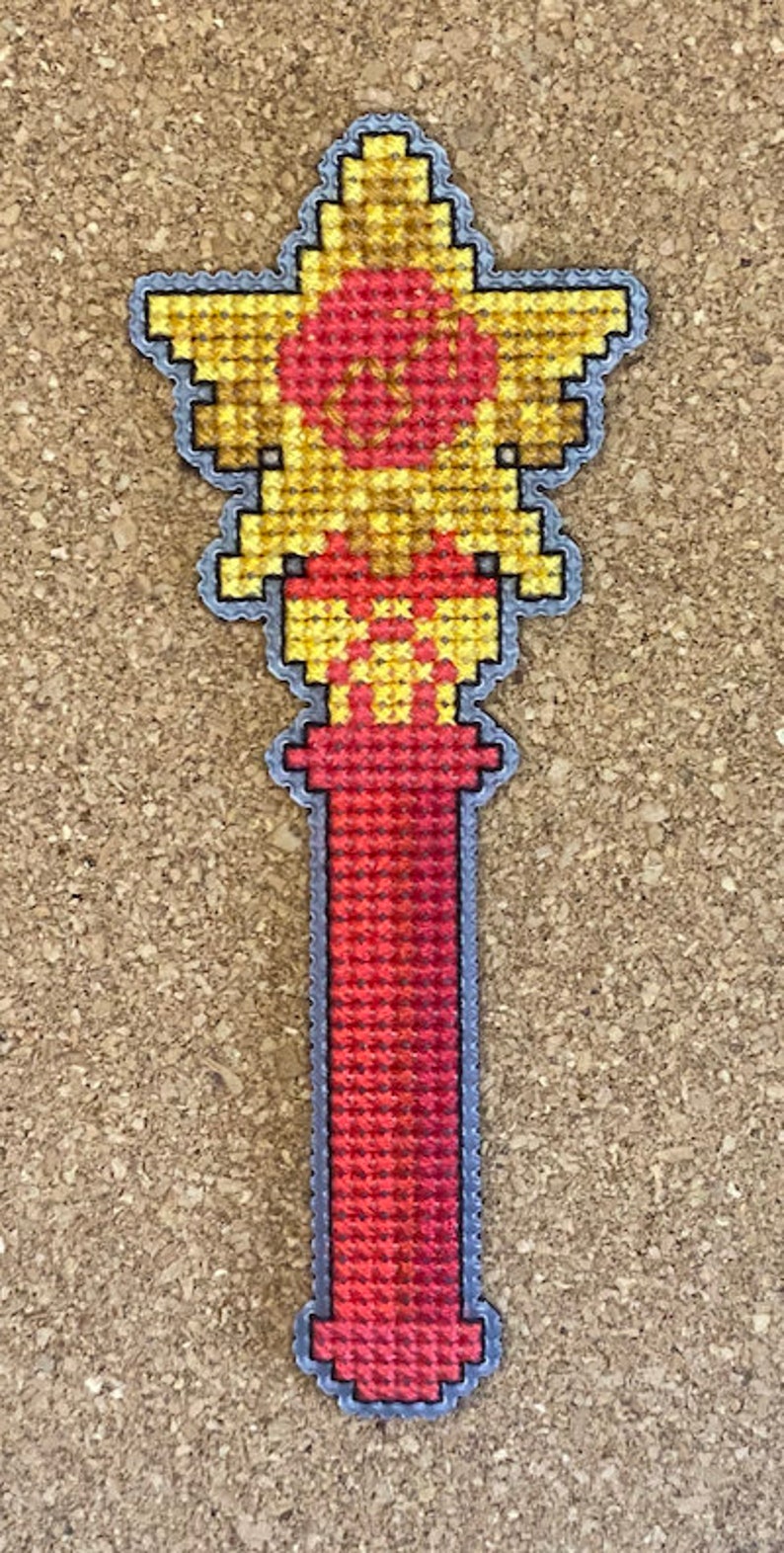 Sailor Moon - Sailor Mars Star Power Stick Cross-stitch Pin - Etsy