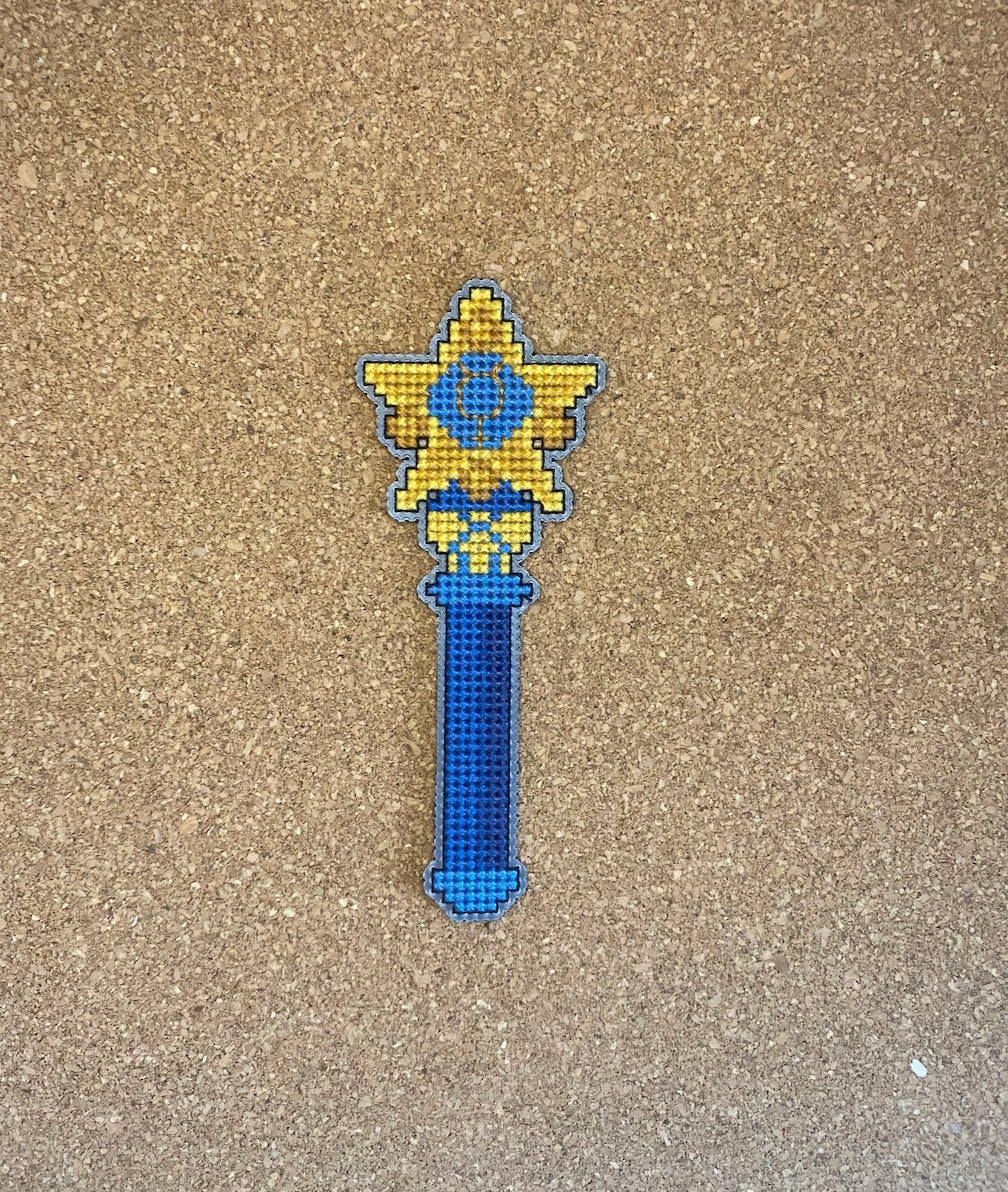 Sailor Moon - Sailor Mercury Star Power Stick Cross-stitch Pin - Etsy