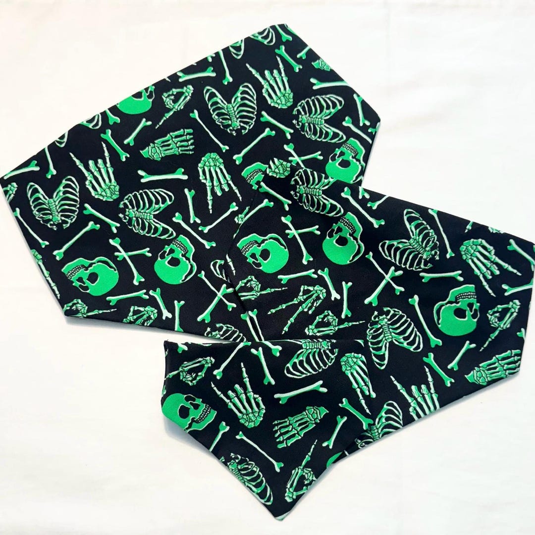 Glow in the Dark Skeletons Halloween Pet Bandana - Etsy