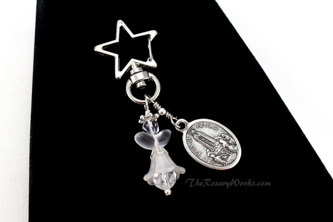 Our Lady of Fatima Key Ring Angel Charm Christmas Star Undoer of Knots ...