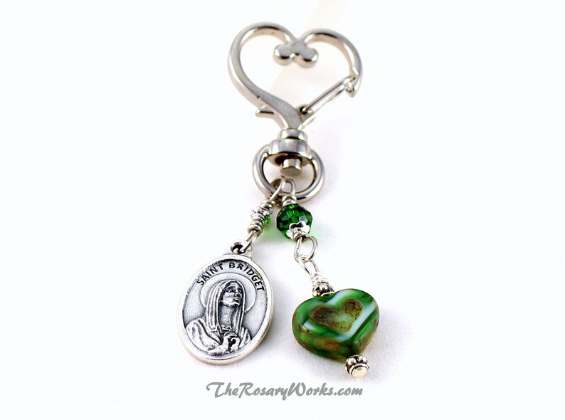 St Brigid Medal Charm Key Ring Patron Saint of Ireland Keyring | Etsy