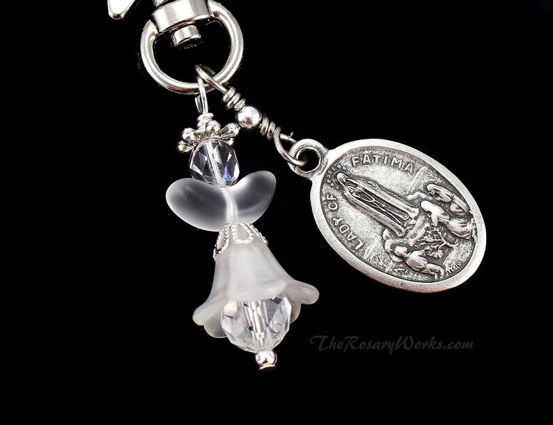 Our Lady of Fatima Key Ring Angel Charm Christmas Star Undoer of Knots ...