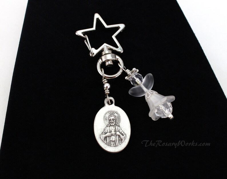 Our Lady of Fatima Key Ring Angel Charm Christmas Star Undoer of Knots ...