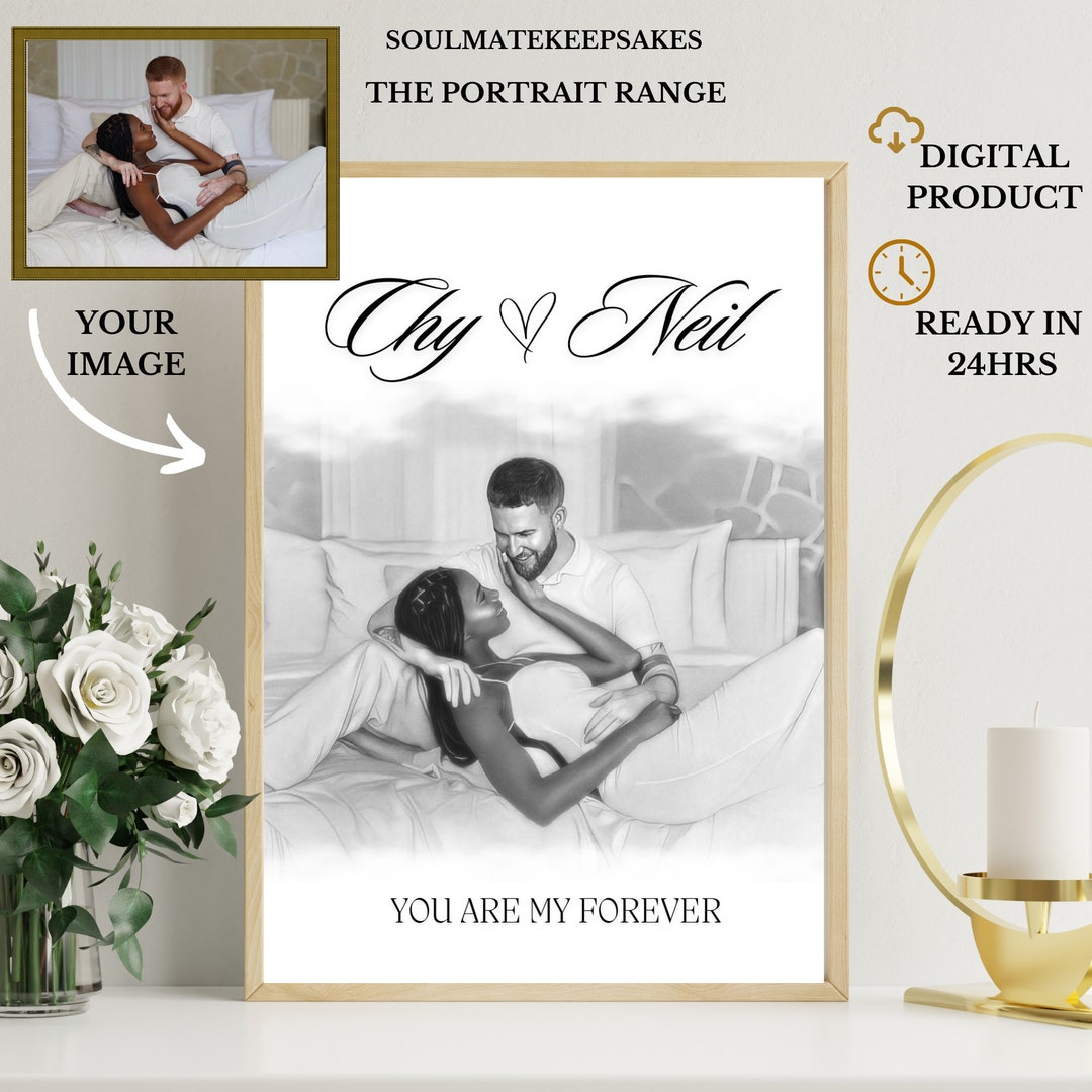 Personalised Couple Drawing, Custom Couple Sketch, Custom Couple ...