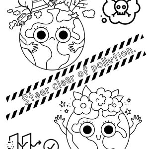 Earth Conservation Coloring Pages - Etsy
