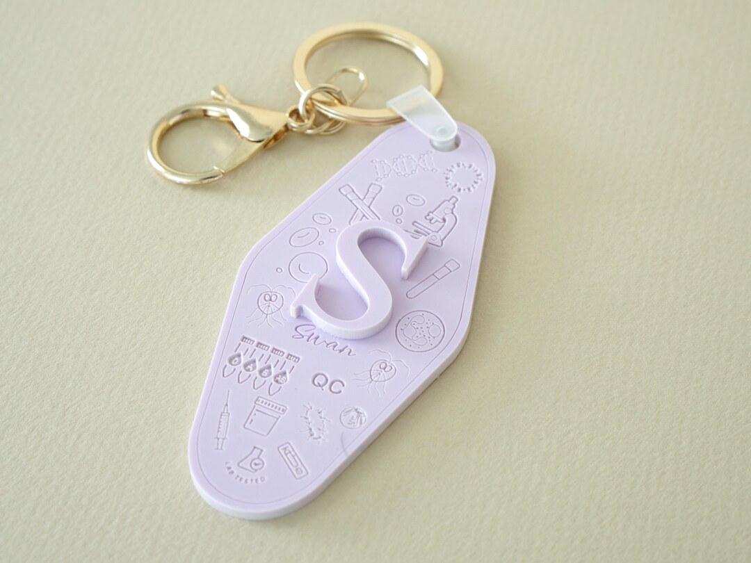 Personalized Medical Lab Keychain: Engraved Science Symbol Motel Tag - Etsy
