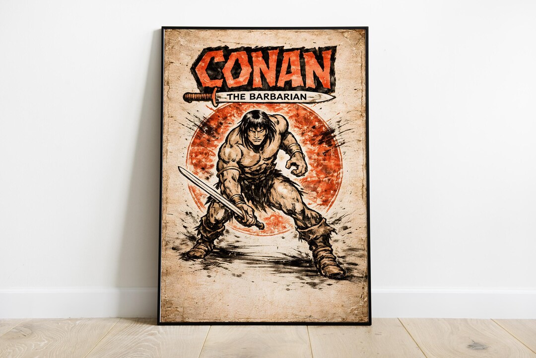 Conan the Barbarian - X-men Poster – Sumi-e Ink Painting Style, Comic ...