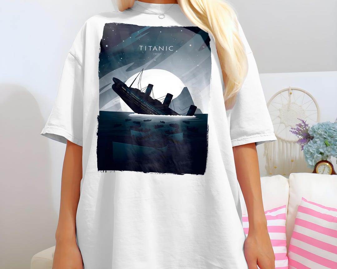 Titanic V10 T Shirt Movie Poster Print Natural Color Shirt 100% Cotton ...