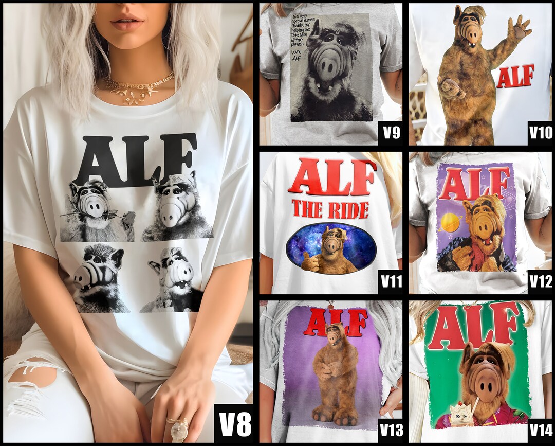 Alf V8-V14 T Shirt Movie Poster Print Natural Color Shirt 100% Cotton ...