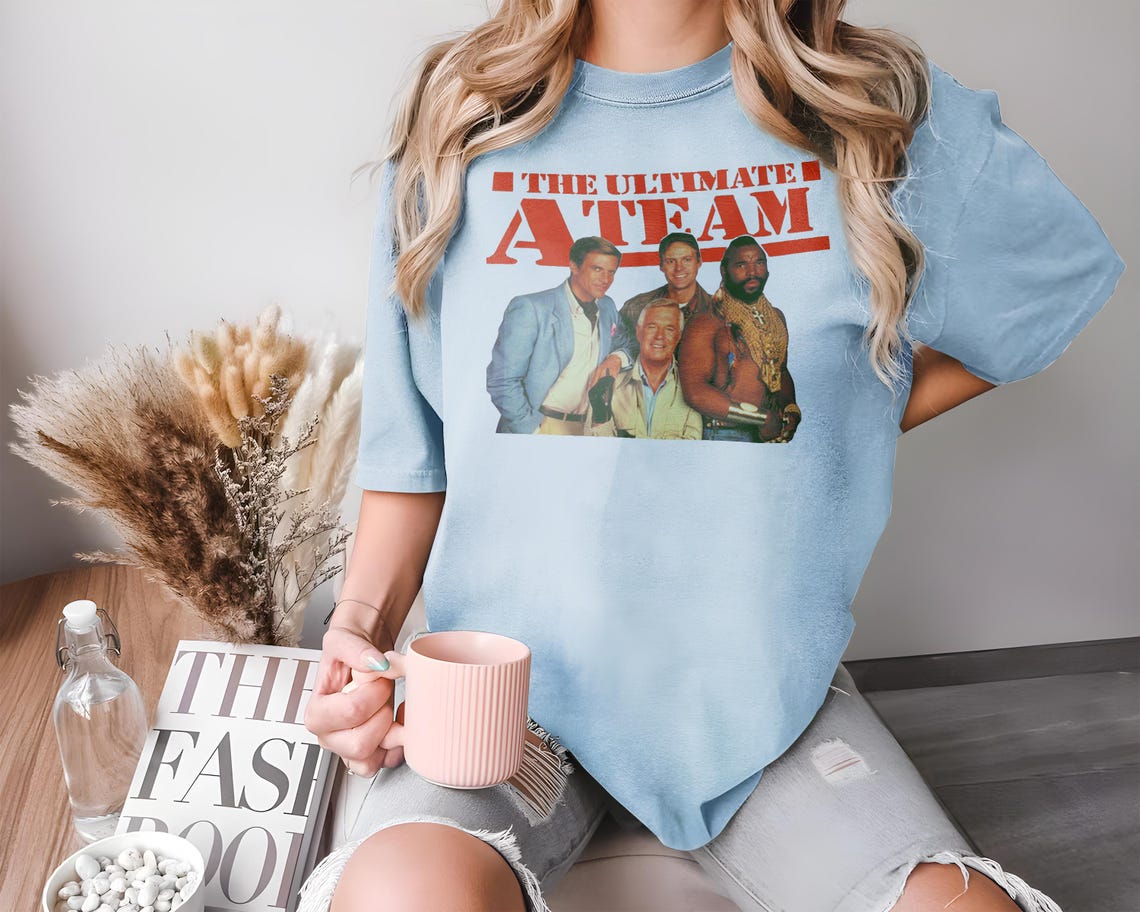 The A-team V2 T Shirt Movie Poster Print Natural Color Shirt 100% ...