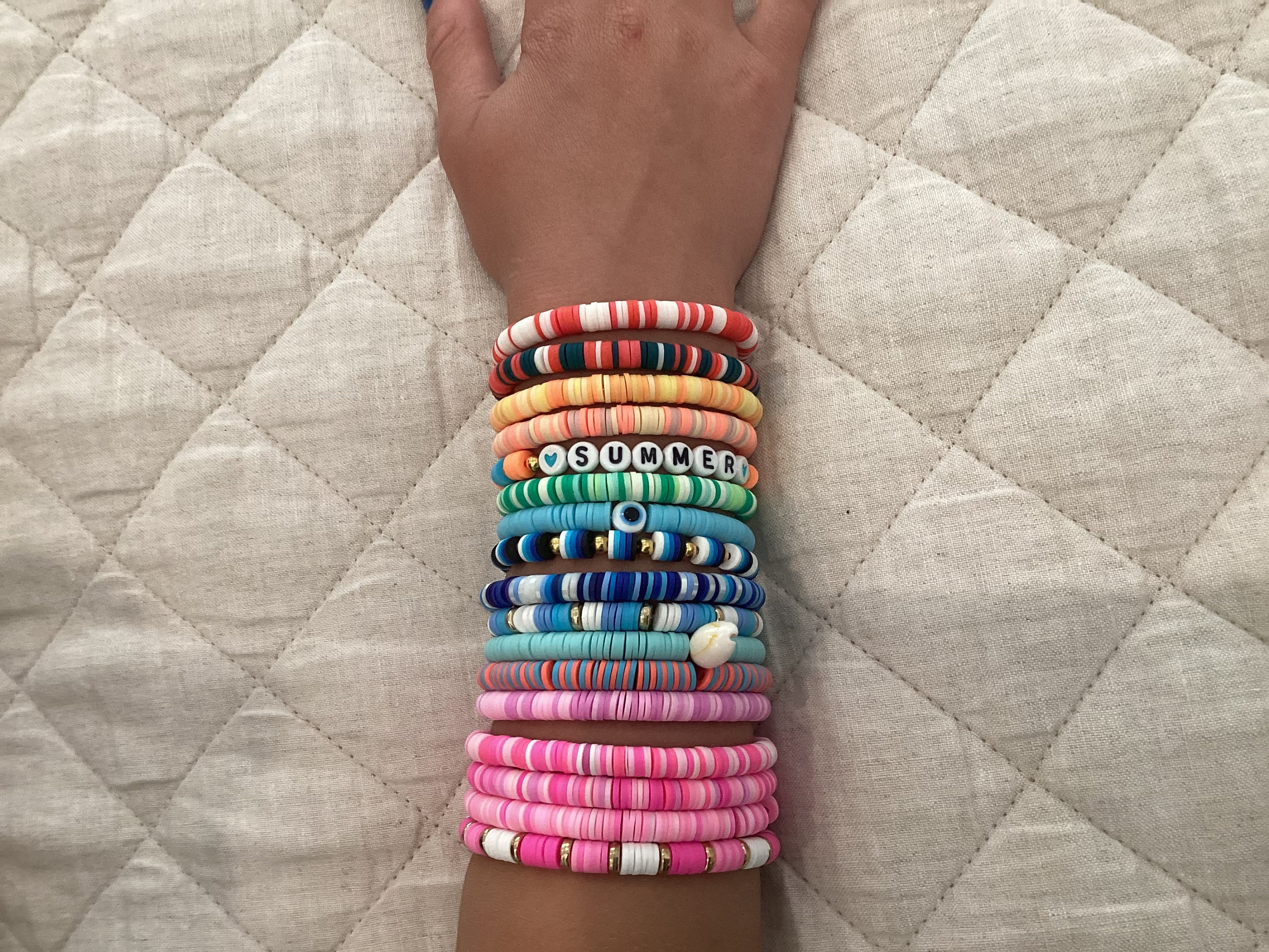 Preppy Handmade Clay Bead Bracelets | Stretchy, Pretty, Colorful ...